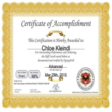 typing certificate | DOCX