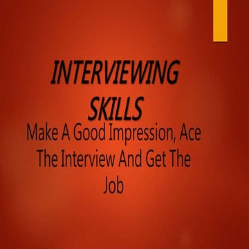 Interviewing Skills | PPT