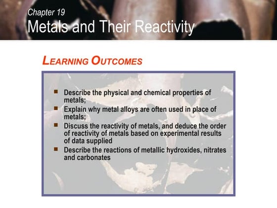 Reaction of metals with water | PPTX | Chemistry | Science