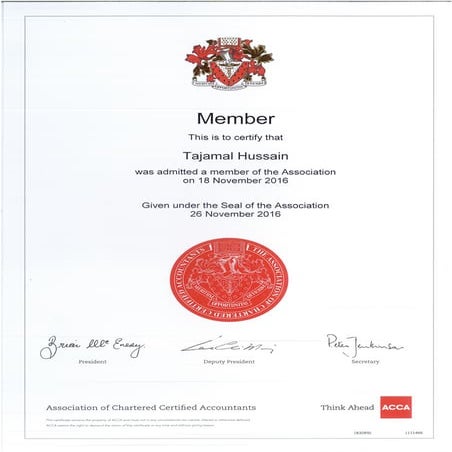 ACCA Membership Certificate | PDF