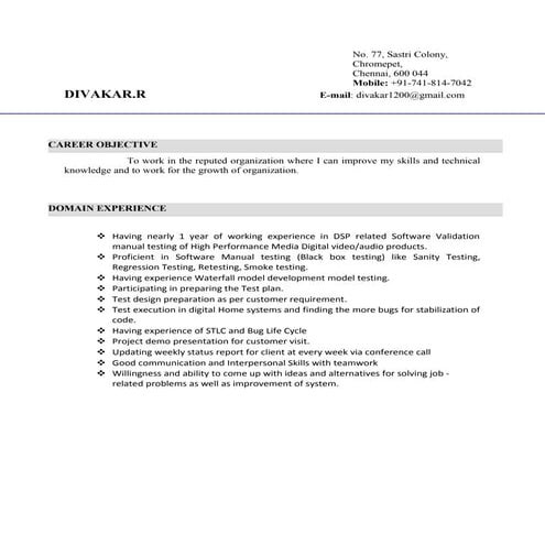 Rajasekar R_resume_Mobile Testing | PDF
