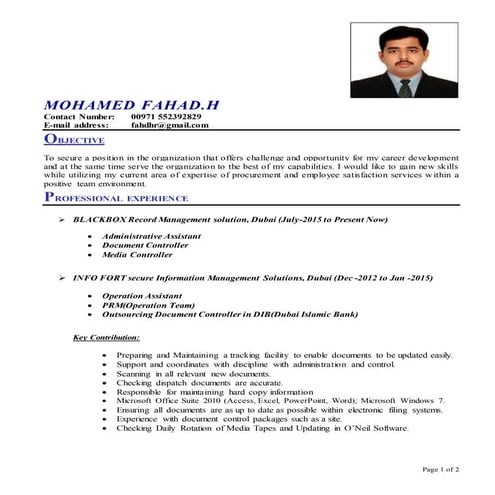 Fahad CV New | DOCX | Computing | Technology & Computing