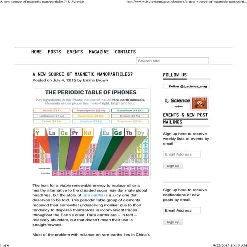 A new source of magnetic nanoparticles_ _ I, Science_Ahmed | PDF