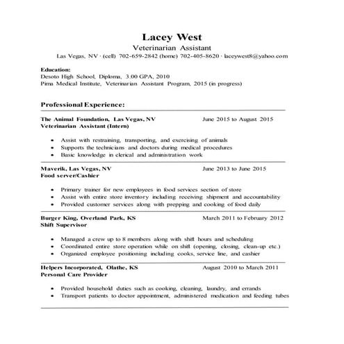 Cassie Holloway - Resume1 | PDF