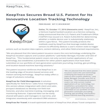 KeepTrax Press Release 17October2016 | PDF