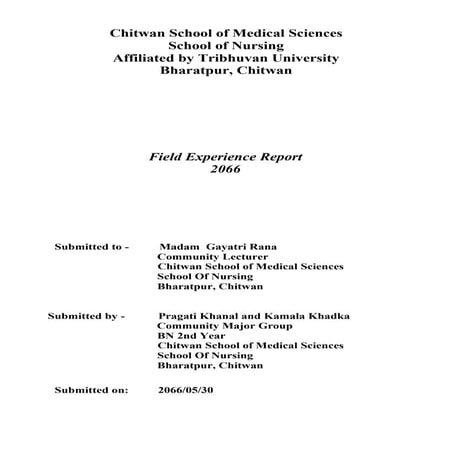 Field Report of management | DOC