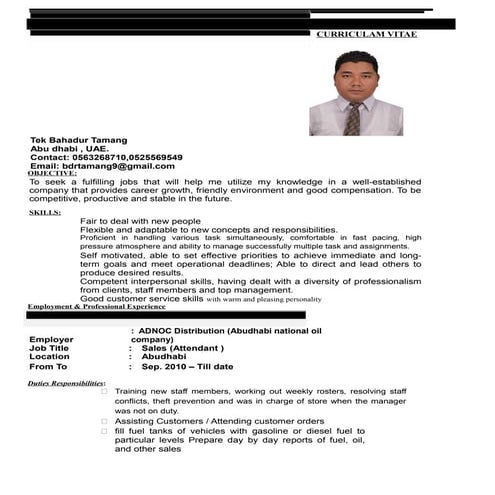 SANAM CV | RTF | Sales | Business