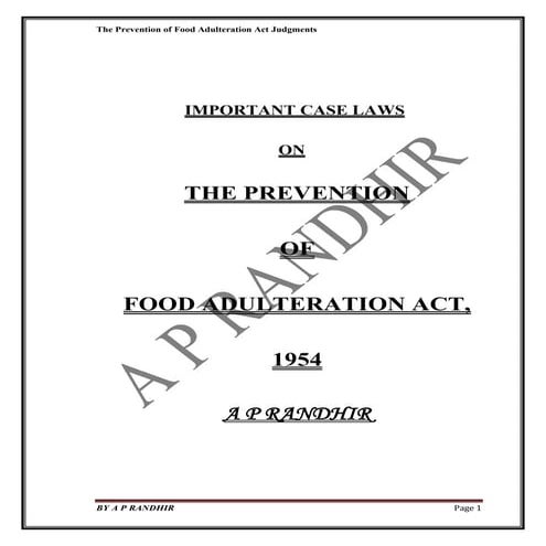 LATEST JUDGEMENT OF FOOD CASES | PDF