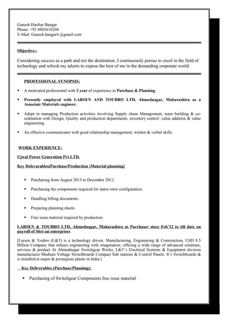 Deputy Manager Ravikishore Resume | PDF