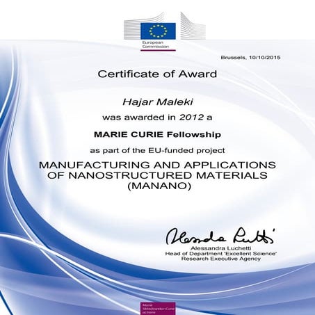 Project Participation Certificate 264710_Hajar Maleki | PDF