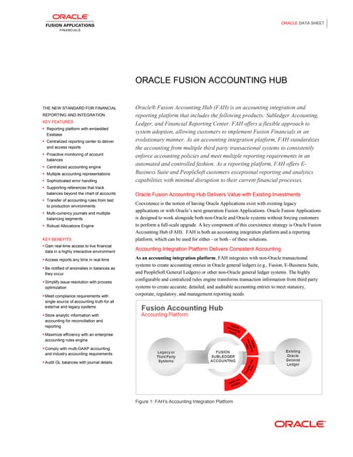 Understanding oracle fusion accounting hub | PDF
