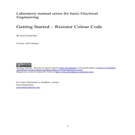 Getting Started – Resistor Colour Code | PDF