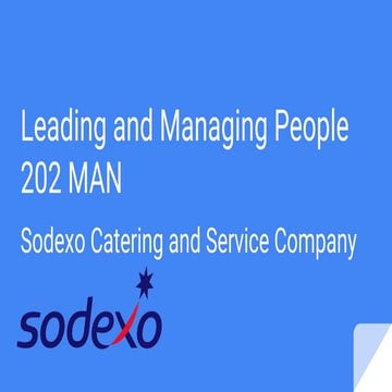 202 MAN final presentation Sodexo leading and managing people | PDF