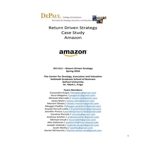 Team 1 Amazon - Final Paper and Presentation | PDF
