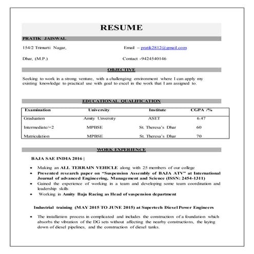 Pratik resume | PDF