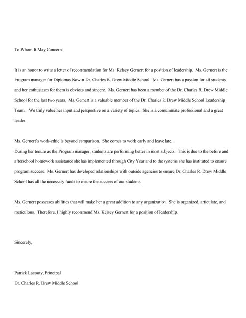 letter of recomm | PDF