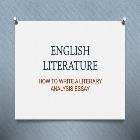 Literary Text Analysis: Basics | PPT