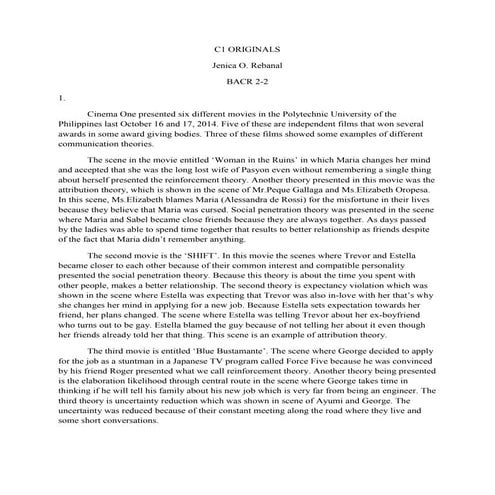 C1 originals final paper | PDF | Movies | Entertainment