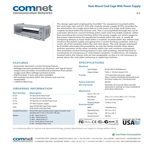 ComNet C2US Data Sheet | PDF