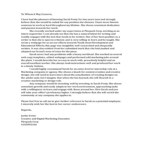Recommendation Letter from CEO | PDF