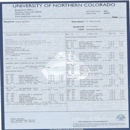UNC transcripts | PDF