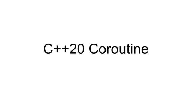 C20 Coroutine Pdf