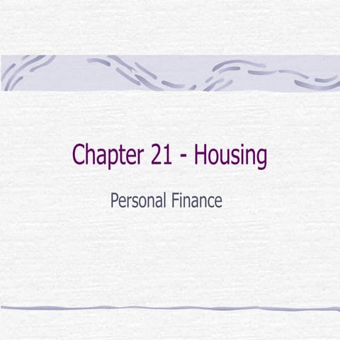 Personal Finance - Housing Options | PPT