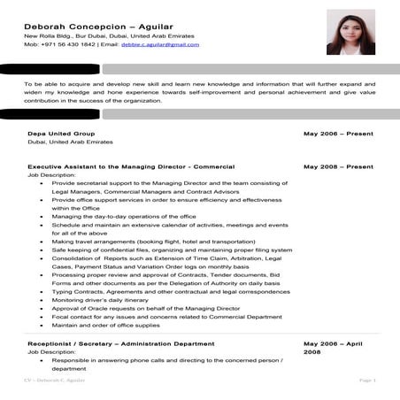 CV - Deborah C. Aguilar | DOC