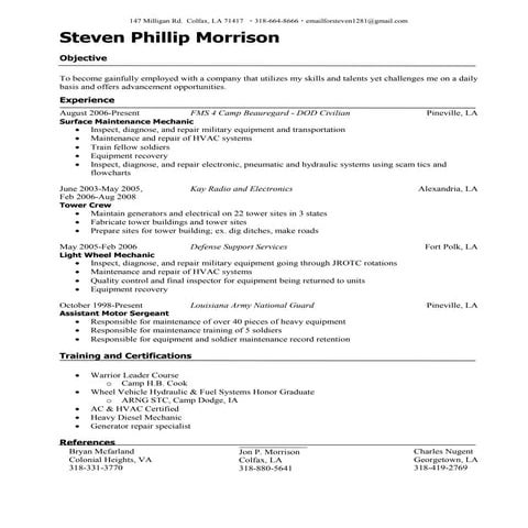 Steven Morrison - Resume | PDF