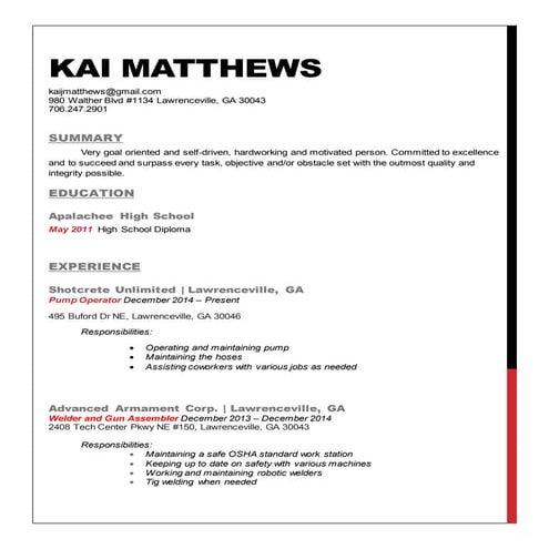 Resume Rod full 2015 | DOC
