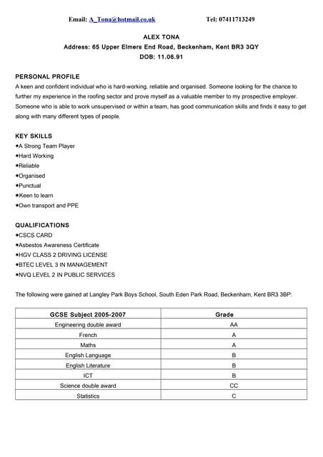 Rope Access CV UK | PDF