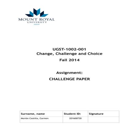 CHALLENGE PAPER | PDF