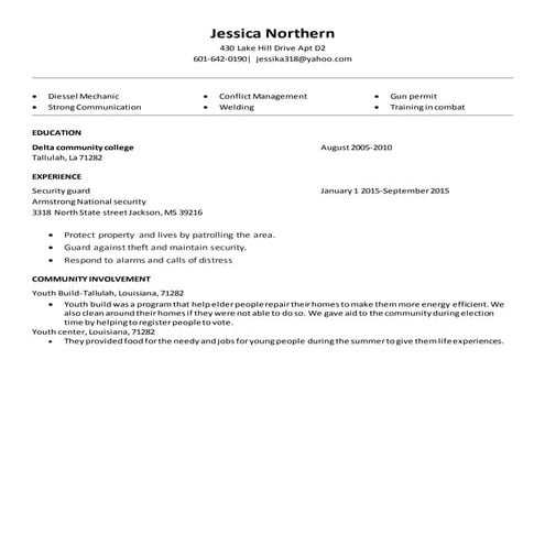 Jessica Northen Resume | DOCX