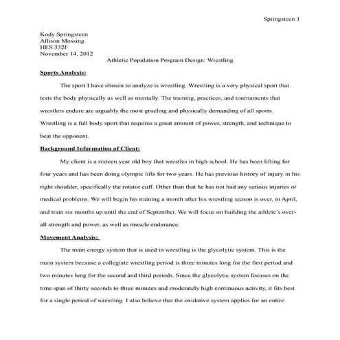 Sport's Psychology Case Study | PDF