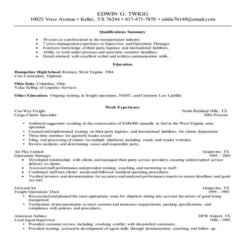 Edwin Twigg Resume | PDF