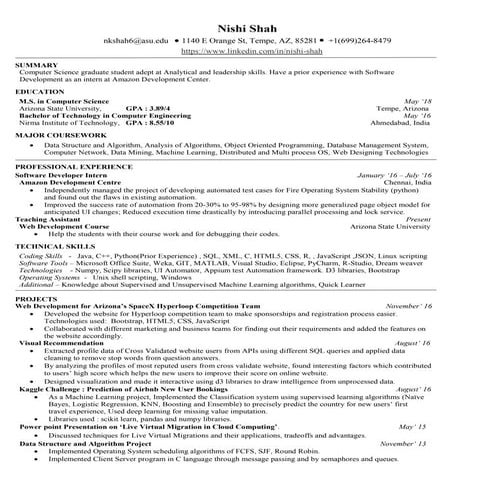 Nishi_Shah_Resume | PDF | Web Development | Internet