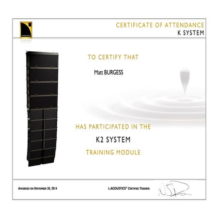 Matt BURGESS K2 Training Certificate | PDF