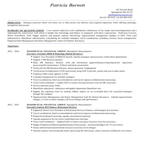 Patti RESUME 01 | DOCX | Human Resources | Business
