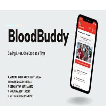 Blood Buddy app for blood donation for the needy | PPT