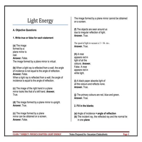 Reflection of light | PPT