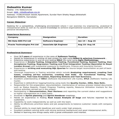 Debashis_Automation_Testing | PDF | Computer Software and Applications ...
