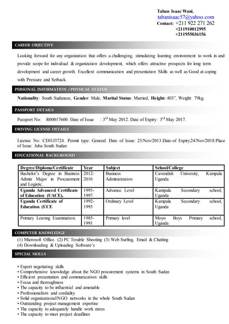 SEKOU CV MAY 2016 | DOCX | Business Administration | Business