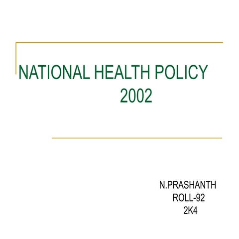 National health policy | PPTX