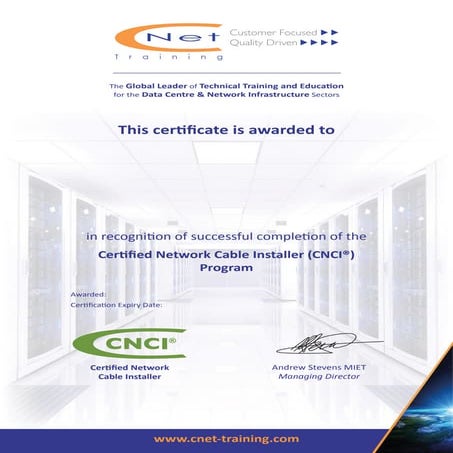 Shaun McAuliffe cnci certificate | PDF