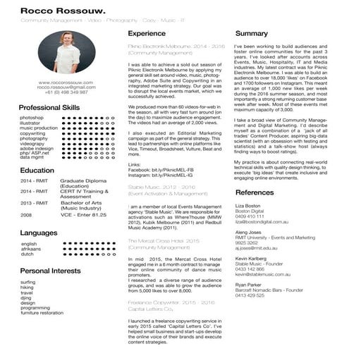 Rocco Rossouw CV | PDF