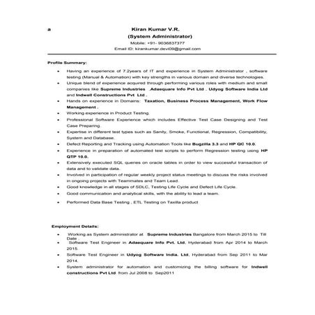 Kiran_CV | DOC