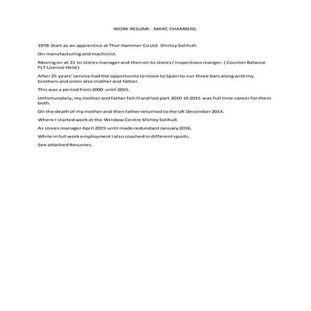 Marc Chambers work Resume | DOCX