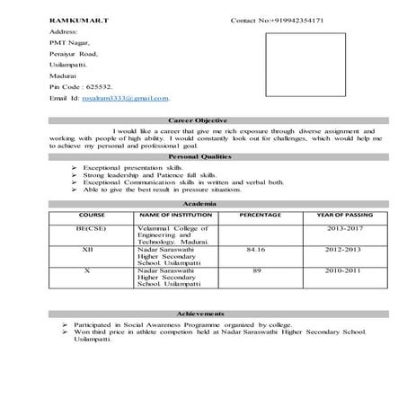 RAMKUMAR RESUME | DOCX