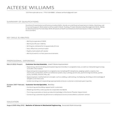 Alteese Resume (updated) | DOCX