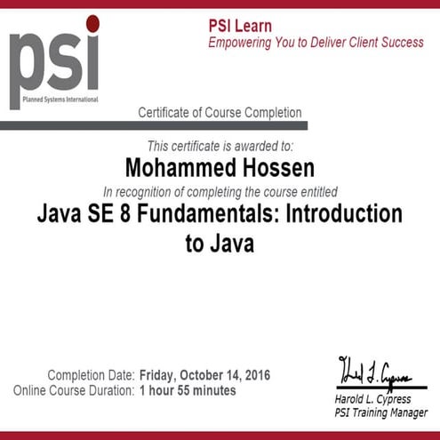 Java SE 8 Fundamentals Intordution | PPT